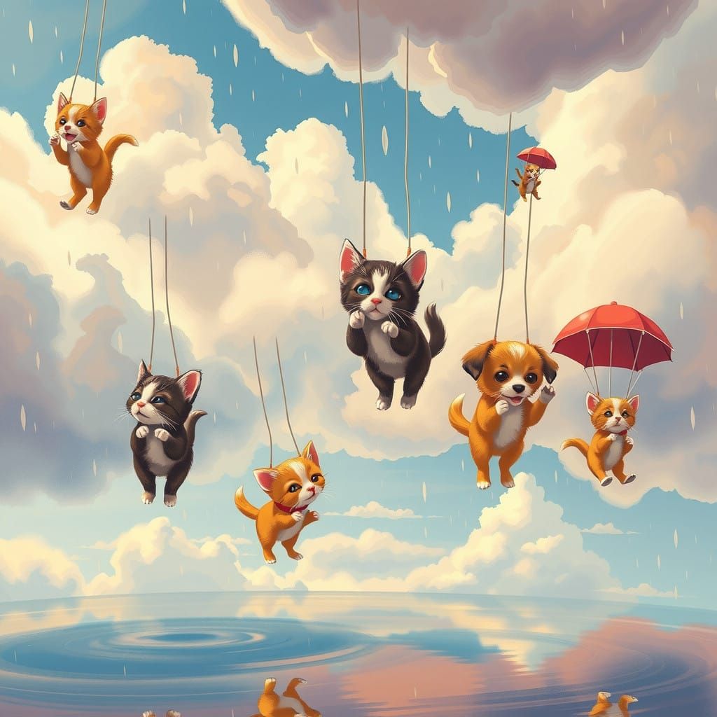 It’s Raining Cats and Dogs - Kittens and Puppies Fall from W...