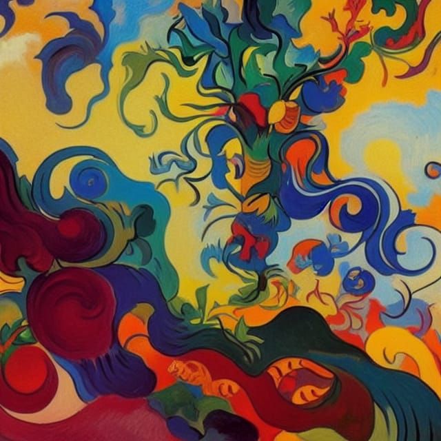 Splash art art nouveau rococo architecture triadic colors intricately ...