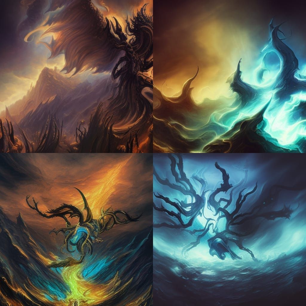 eldritch, battle - AI Generated Artwork - NightCafe Creator