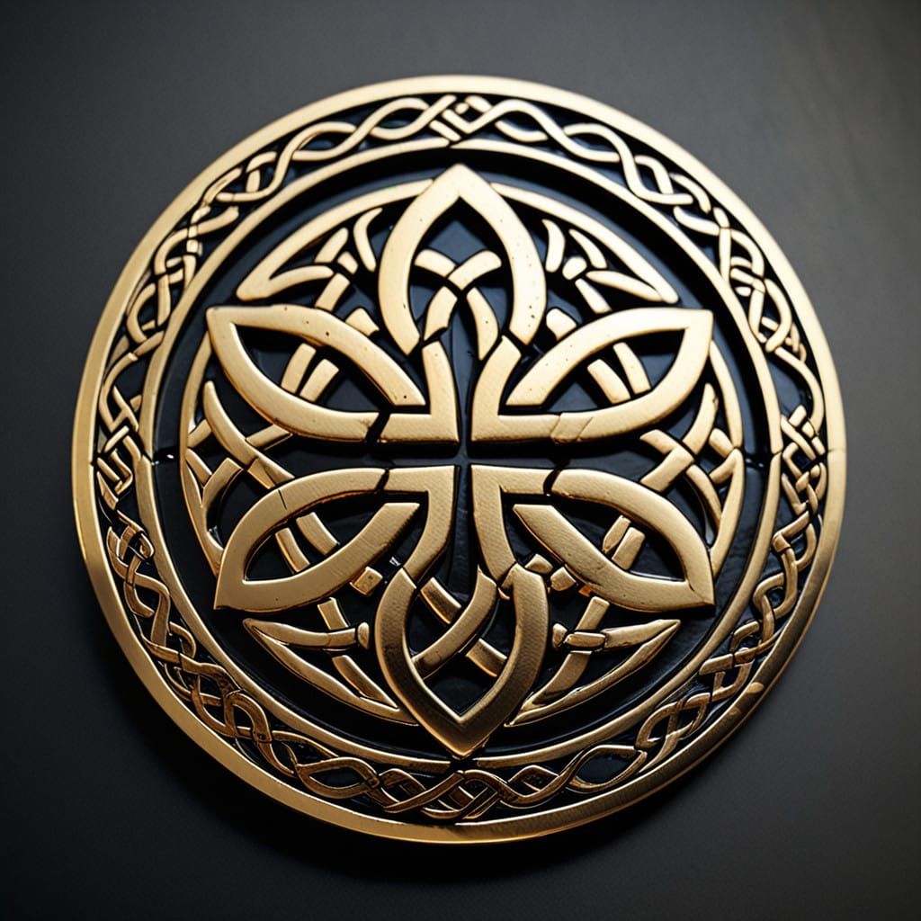 eternity gold with dark bronze inlays celtic symbol