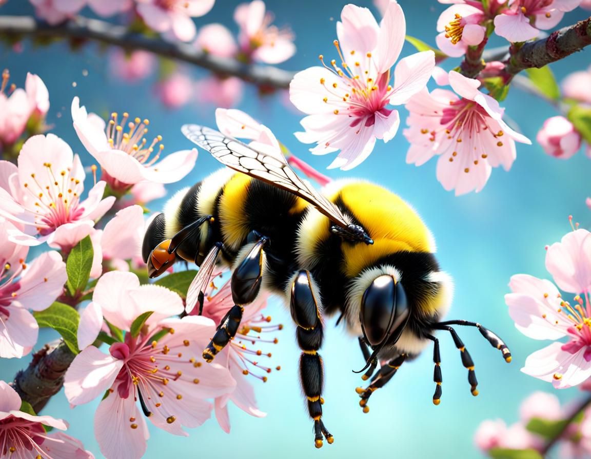 Bumblebee at Work - AI Generated Artwork - NightCafe Creator