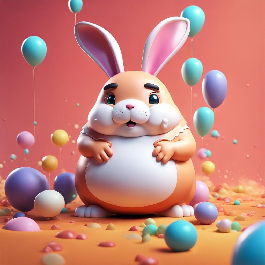 Cute Chubby Bunny : r/nightcafe