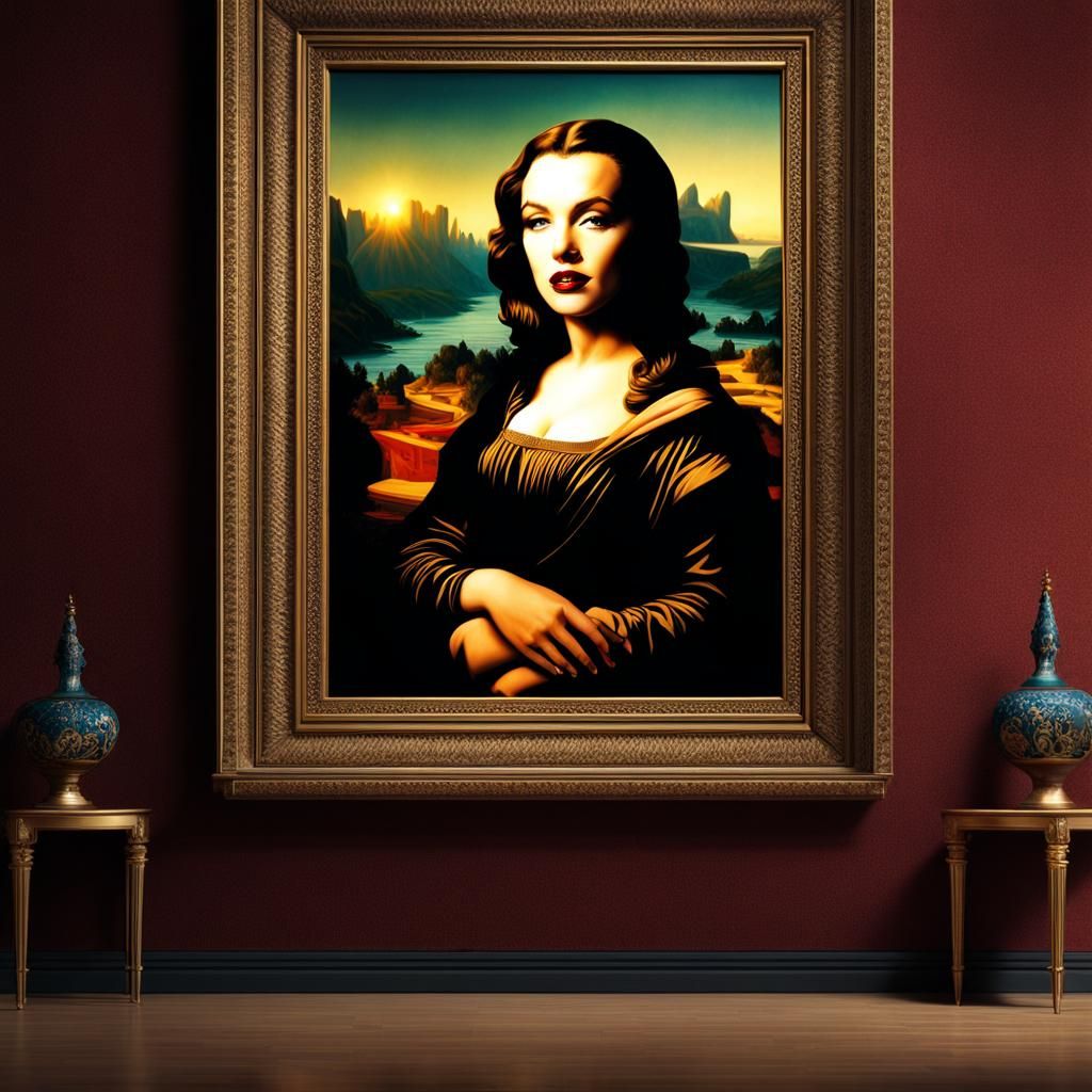 Marilyn Monroe as The Mona Lisa, - AI Generated Artwork - NightCafe Creator