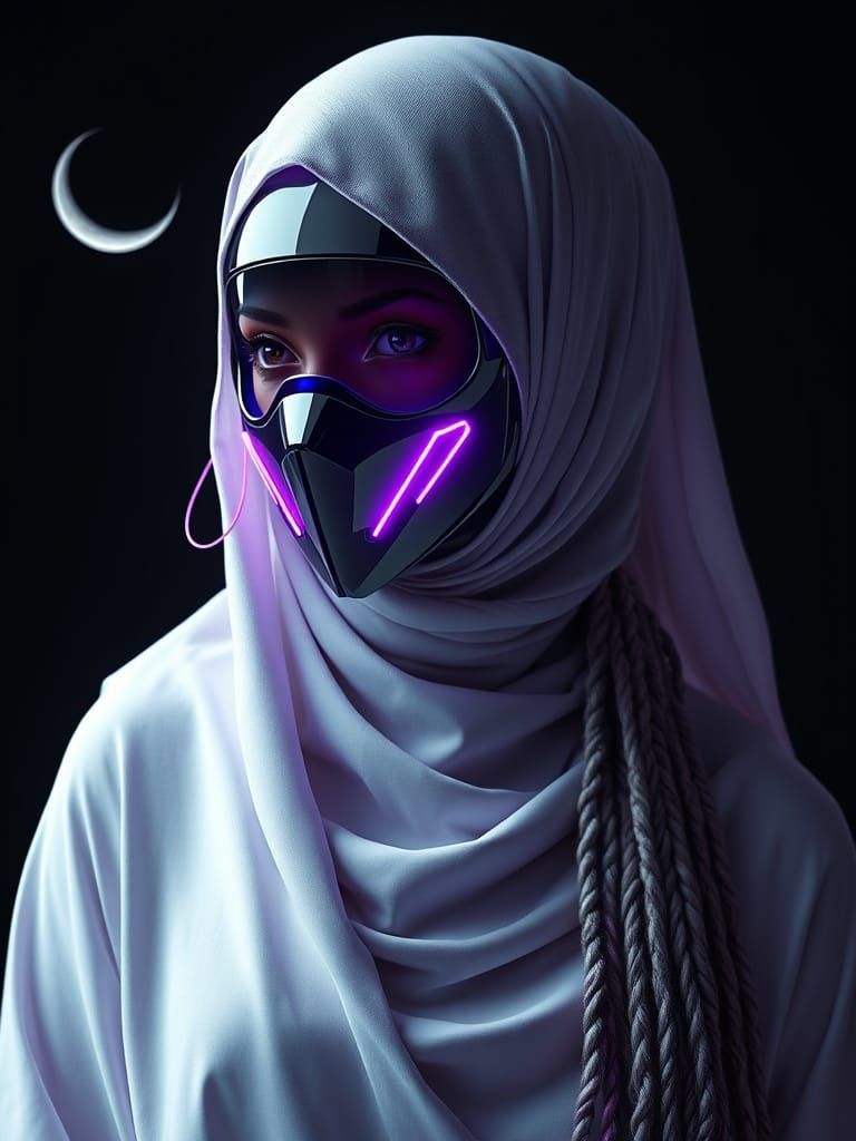 Ethereal Futuristic Goddess with Glass-Like Head a... - AI Art