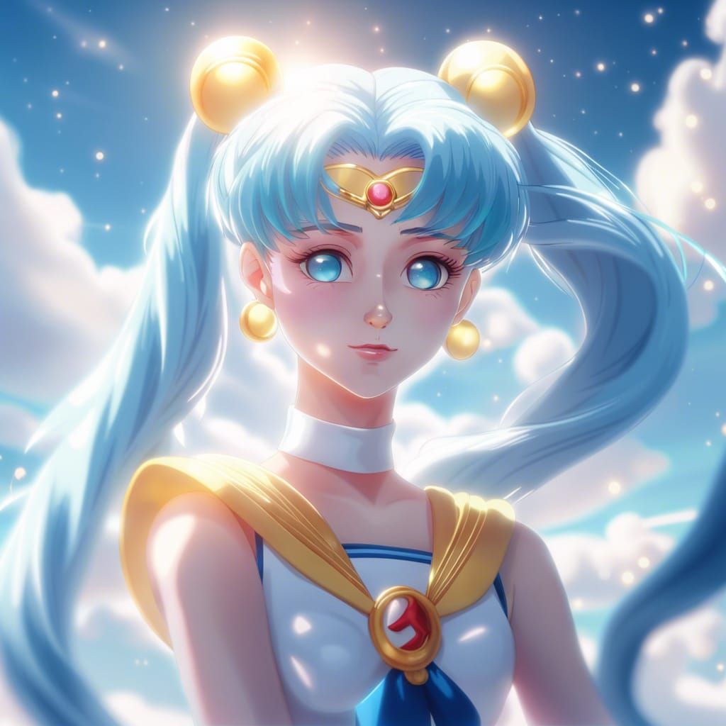 Sailor moon with blue hair at store 4k detail image no blurry - AI ...