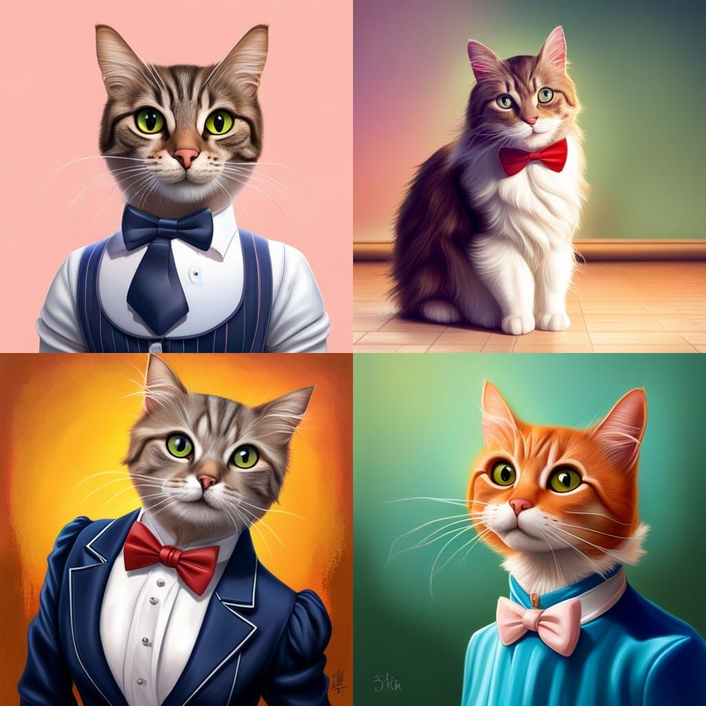 Cats Looking Dapper - AI Generated Artwork - NightCafe Creator