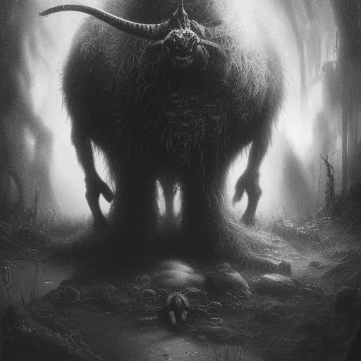cute poofy bug eyed fluffy cow monster - AI Generated Artwork ...