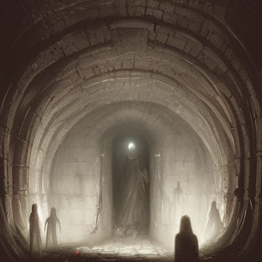 Eerie Catacombs - AI Generated Artwork - NightCafe Creator