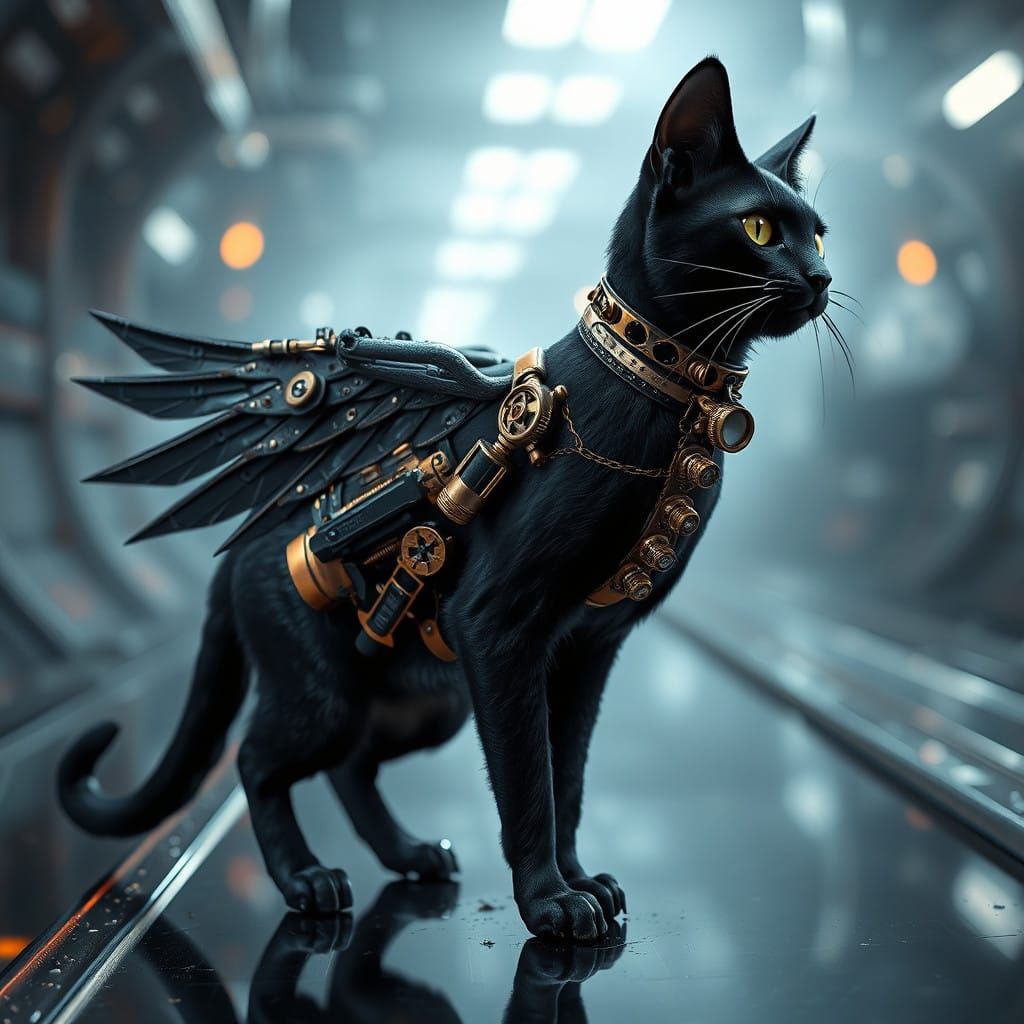 Steampunk Cat - Steampunk Feline Aviator