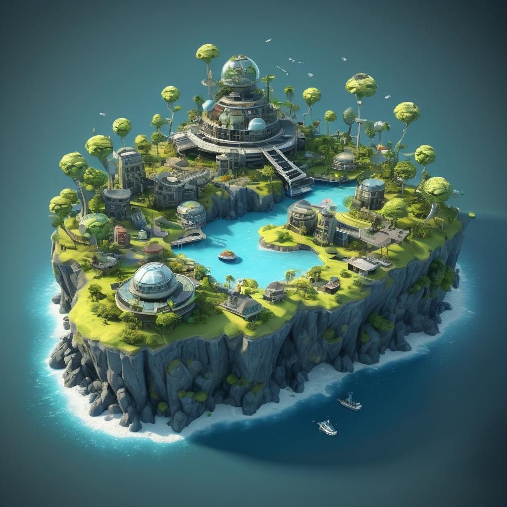 Sci-fi island - AI Generated Artwork - NightCafe Creator