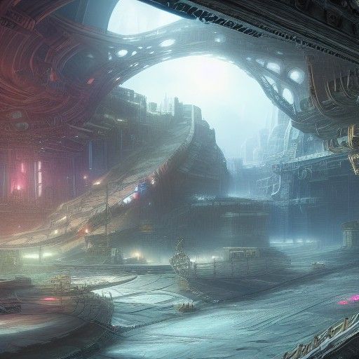 Underground colony detailed matte painting, deep color, fantastical ...