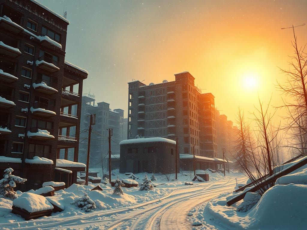 (Nuclear Winter Blizzard In The Apocalyptic Dystopia Fallout World With ...