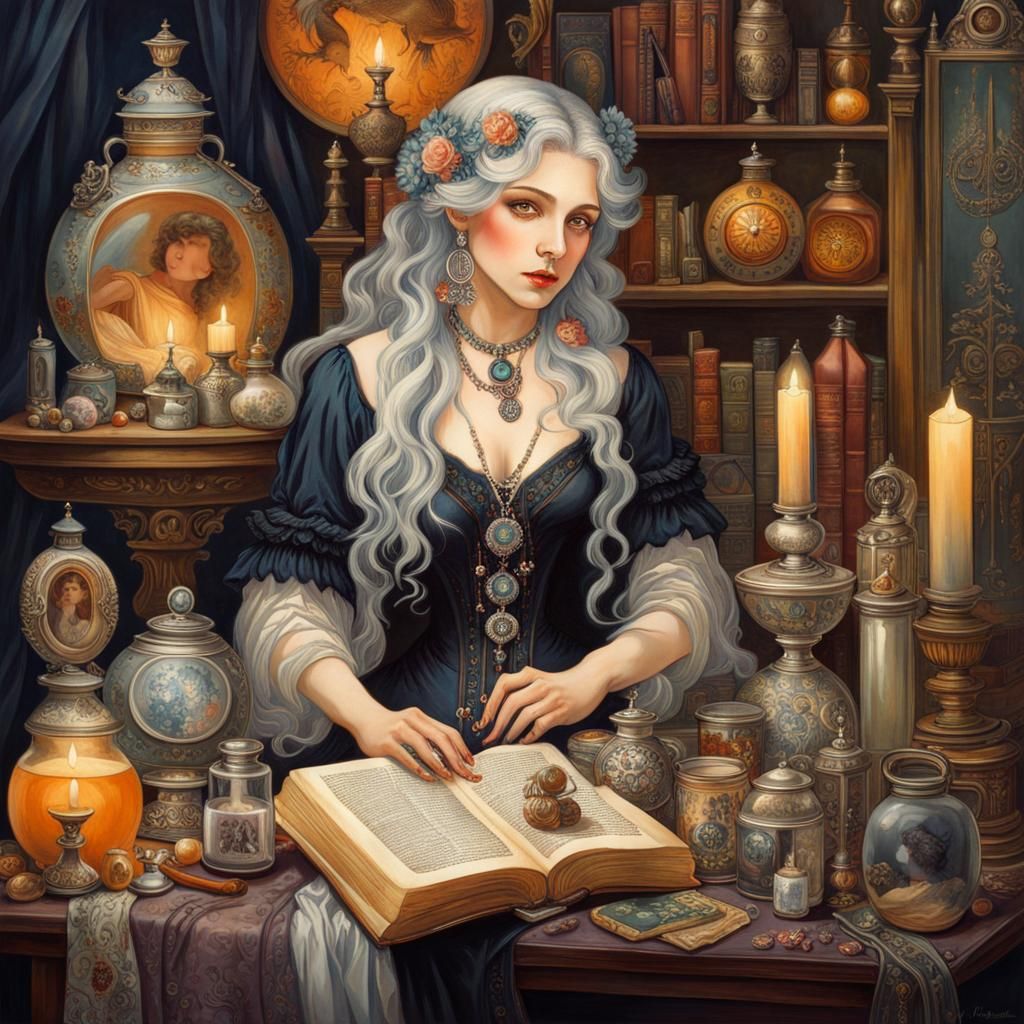 Witch study session 2 - AI Generated Artwork - NightCafe Creator