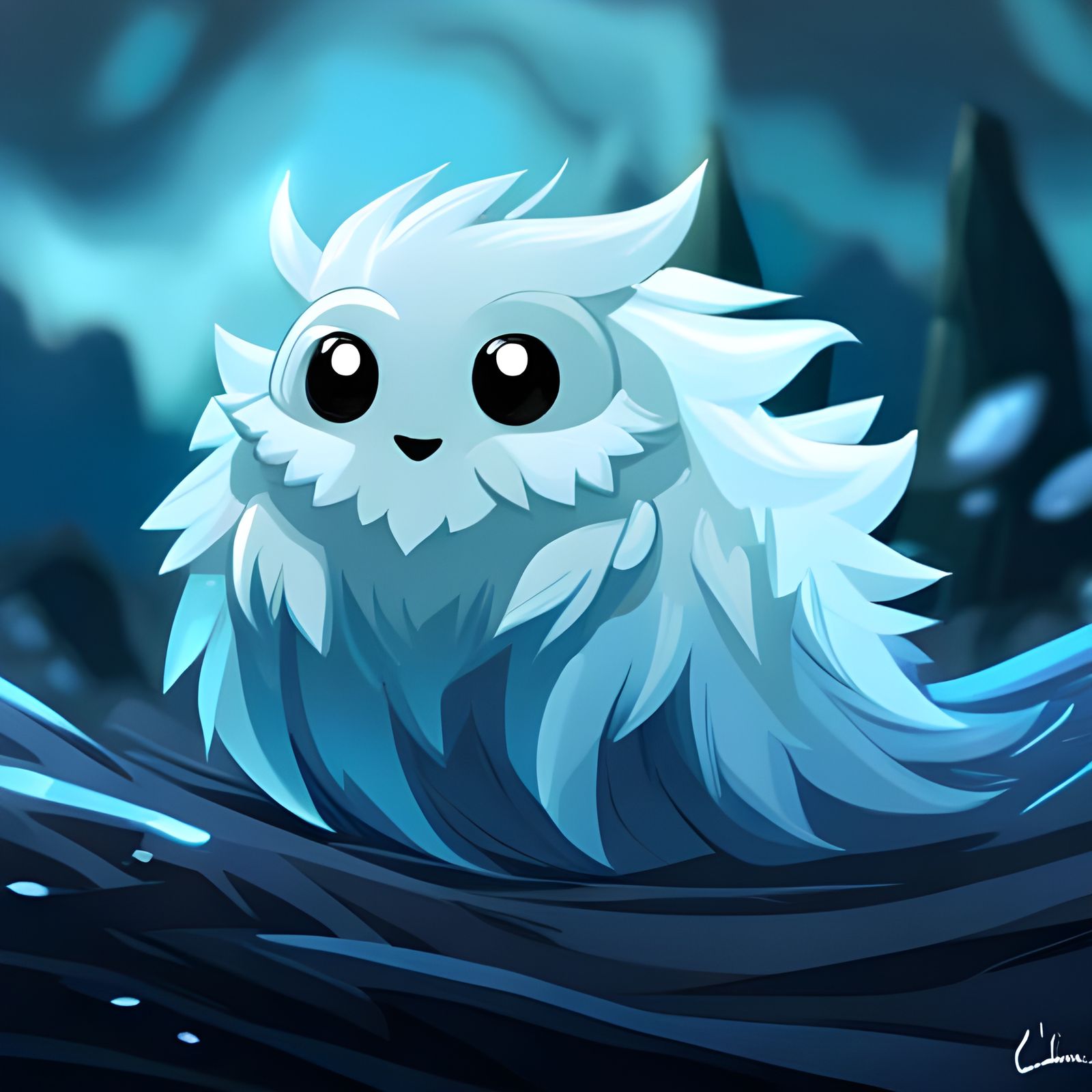 A cute little ice creature. - AI Generated Artwork - NightCafe Creator