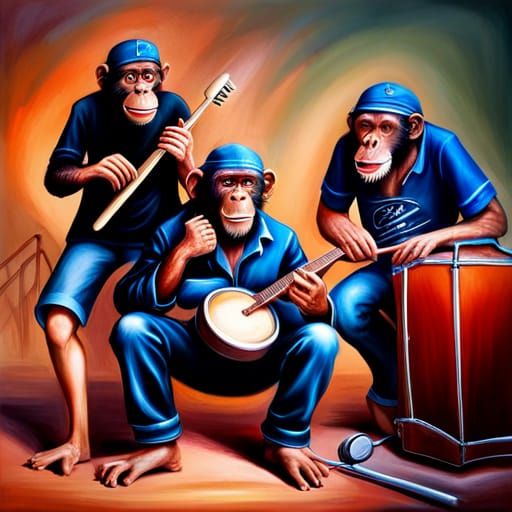 Chimpanzee Band - AI Generated Artwork - NightCafe Creator