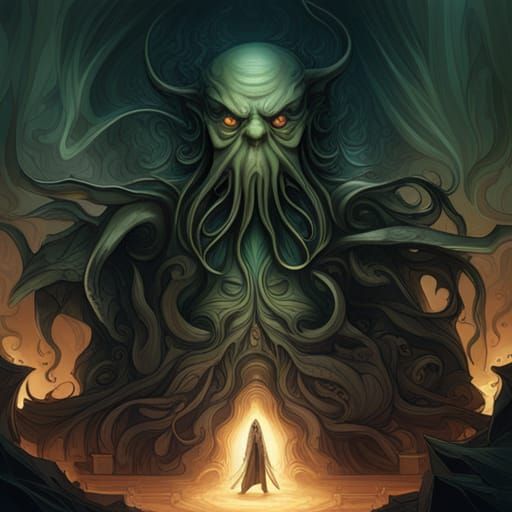 a beautiful rendition of cthulhu, insanely detailed and intricate ...