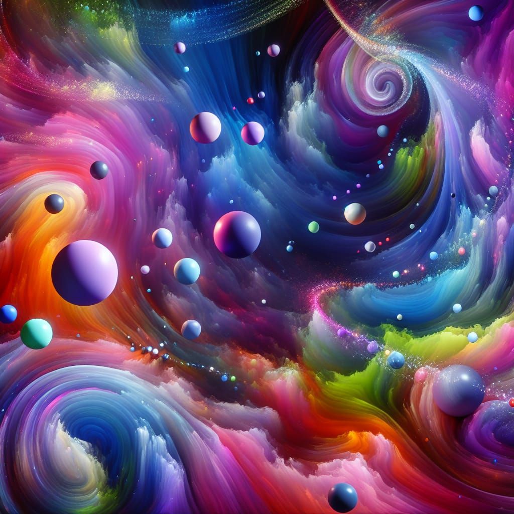 produce an abstract piece of art that's reminiscent of a dream, using ...