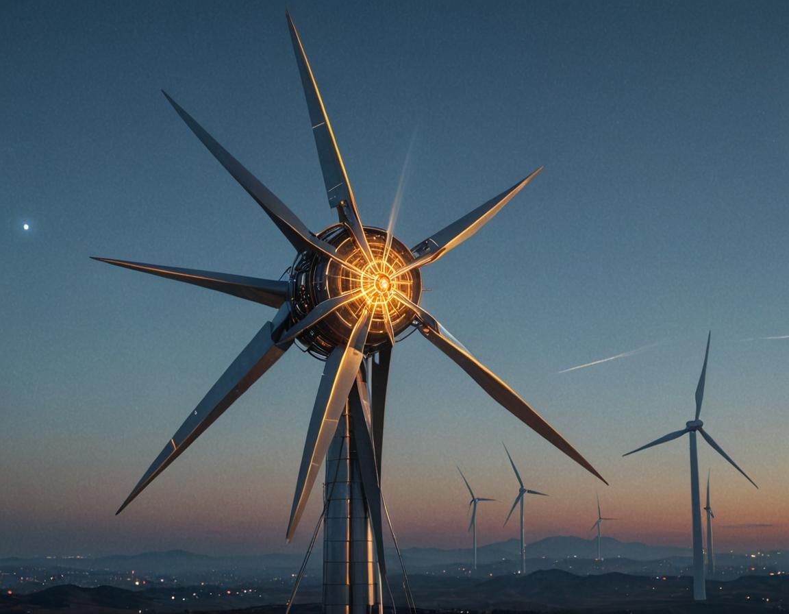 Futuristic wind turbine - AI Generated Artwork - NightCafe Creator