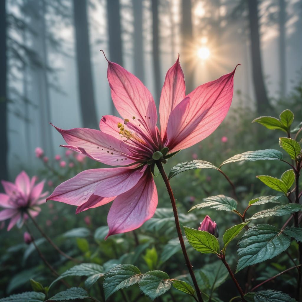 HDR Forest Bloom in Soft Focus - AI Art