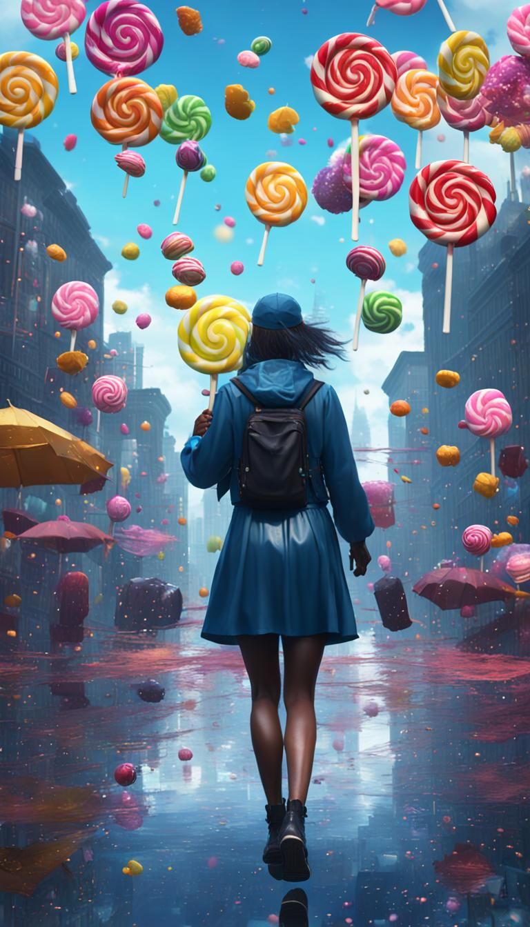Rain Candies and Lollipop - AI Generated Artwork - NightCafe Creator