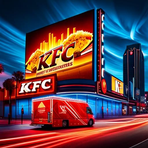 KFC advertising billboard in Las Vegas - AI Generated Artwork ...