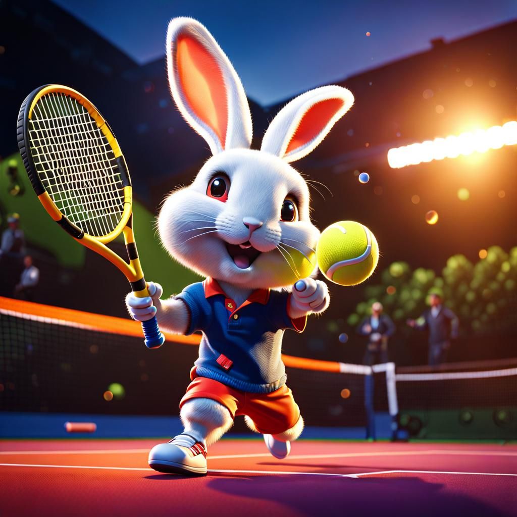 Rabbit hit the ball - AI Generated Artwork - NightCafe Creator