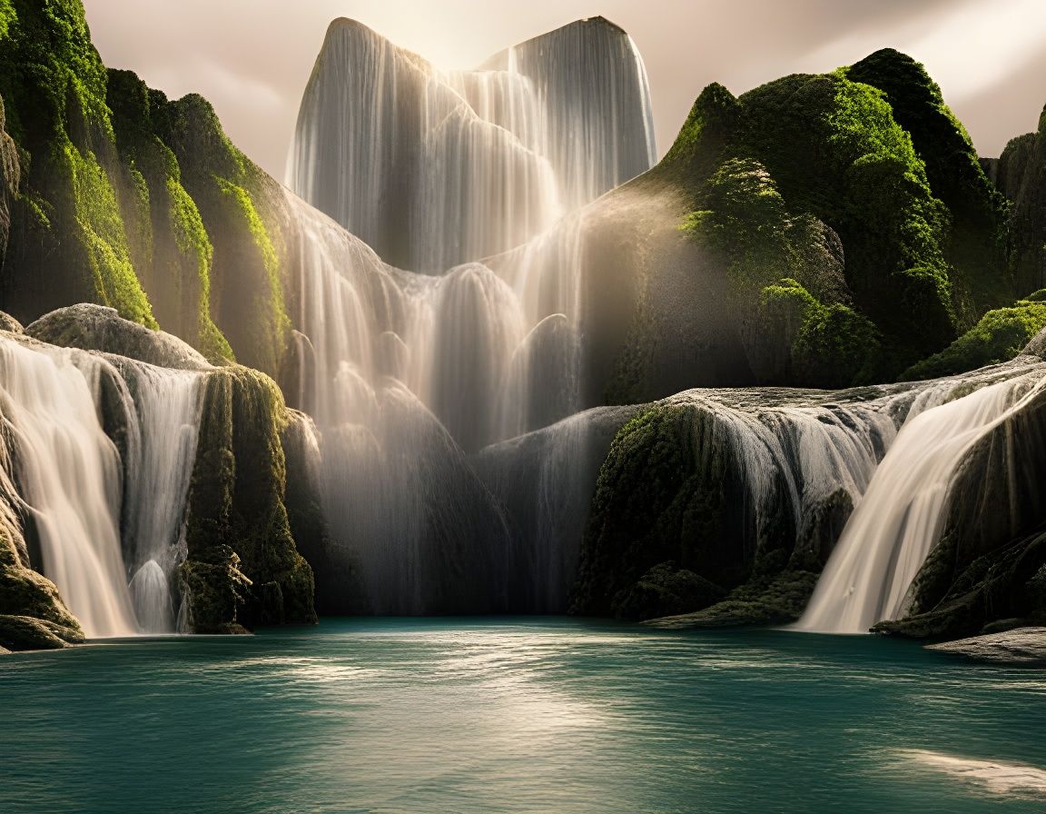 A great waterfall - AI Generated Artwork - NightCafe Creator