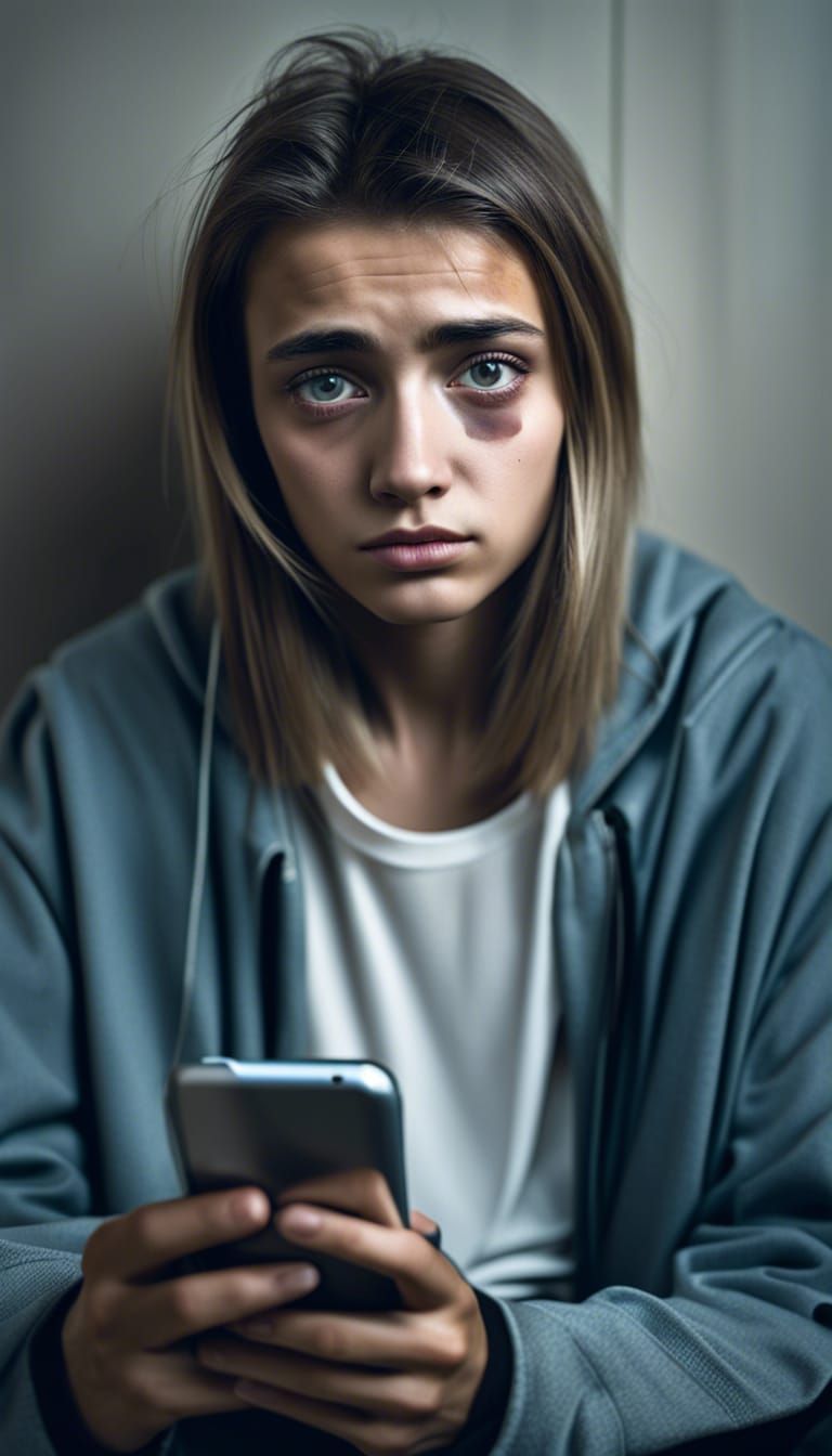 Digital Desolation: Lost in the Screen - AI Generated Artwork - NightCafe Creator