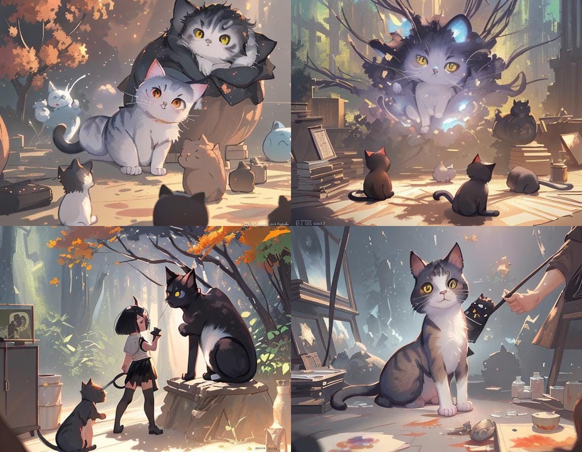 cats "8k resolution concept art by Greg Rutkowski and Benoit B ...