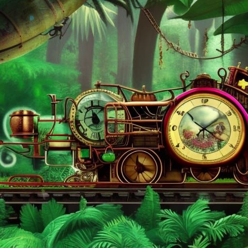 My version of Alice in Wonderland Train : r/nightcafe