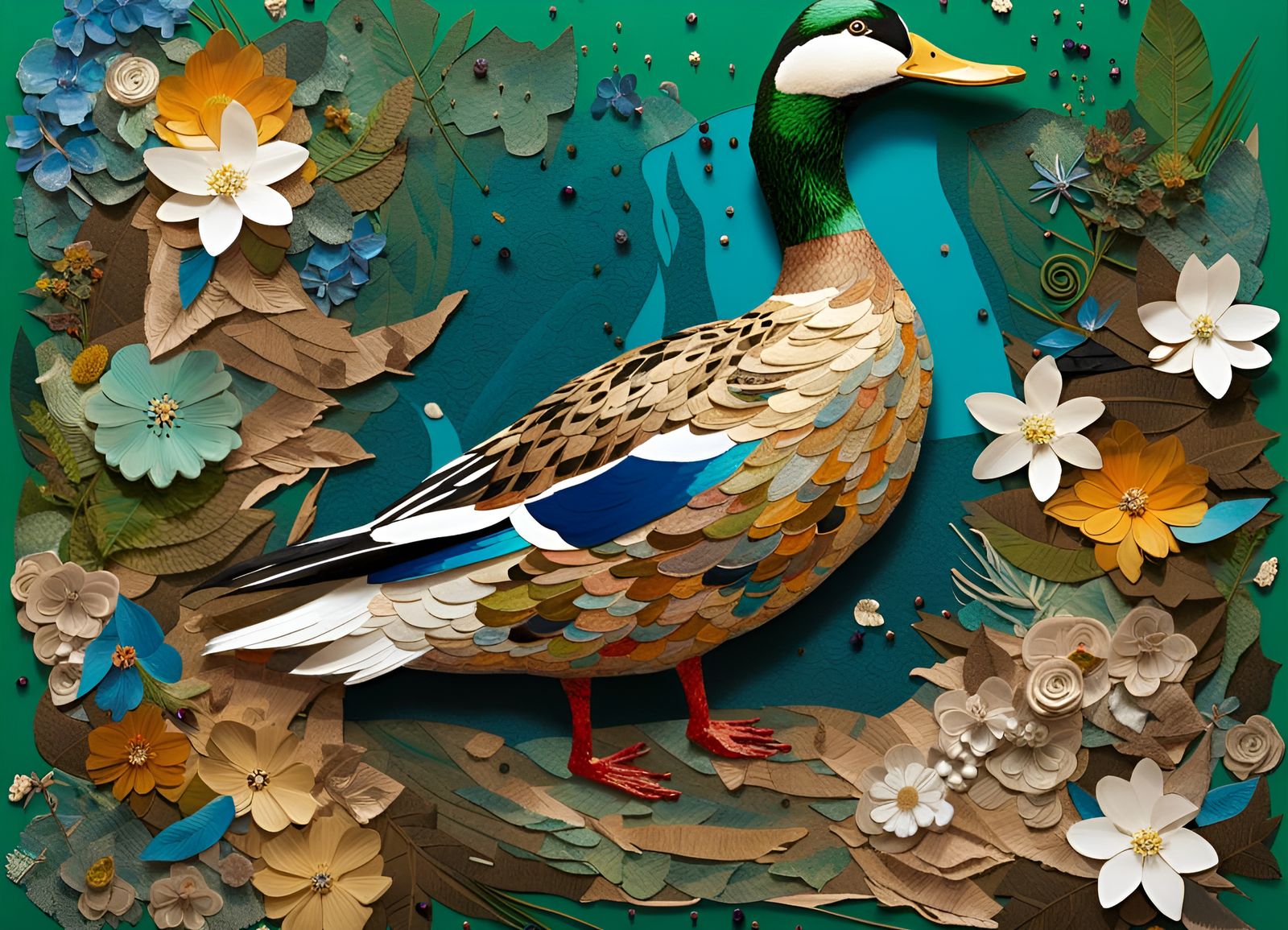 Duck in a Pond - AI Generated Artwork - NightCafe Creator