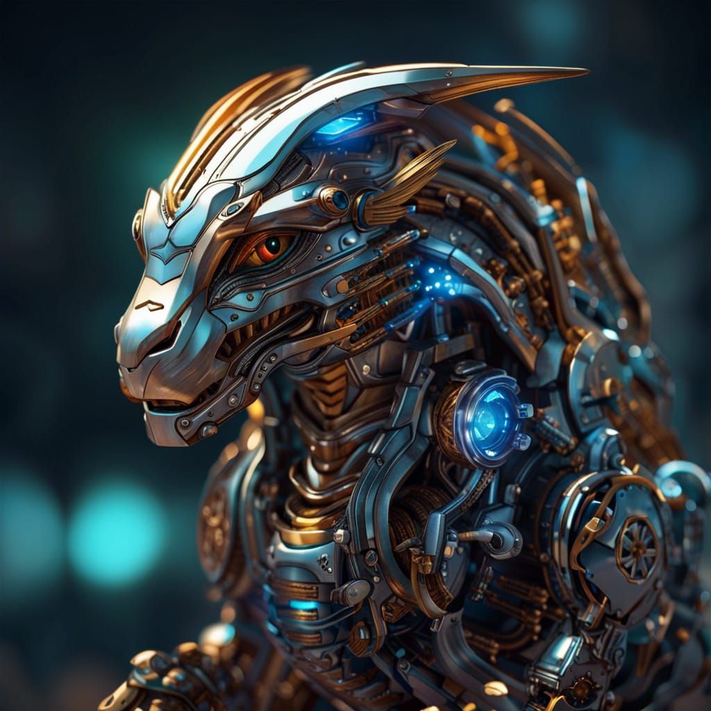 Mecha Mythical Series; Dragon # - AI Generated Artwork - NightCafe Creator
