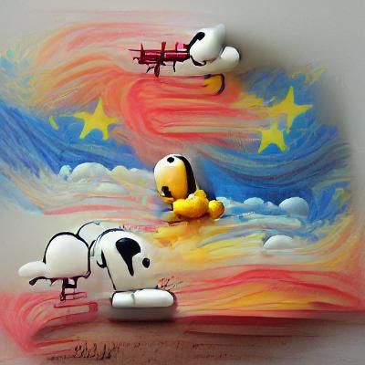 Snoopy and Woodstock - AI Generated Artwork - NightCafe Creator