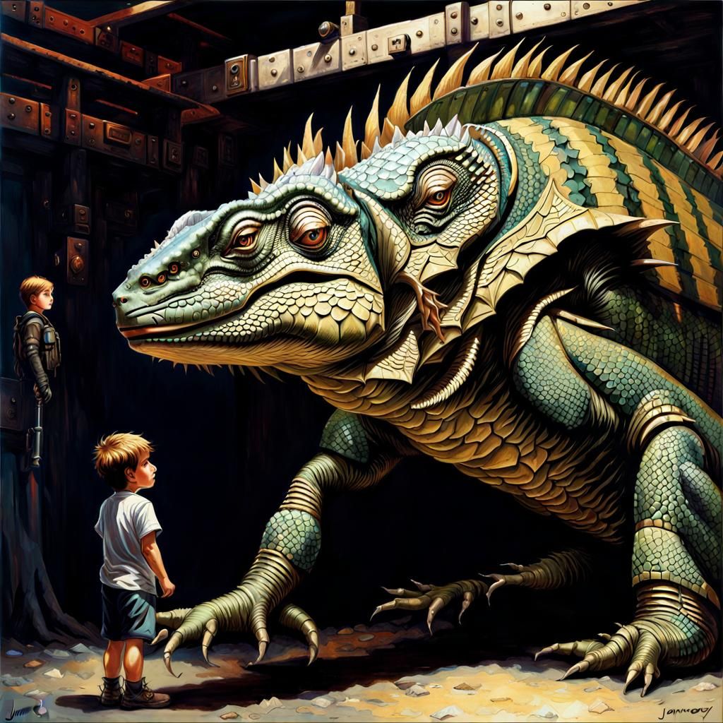 Cyborg Pet Iguana - AI Generated Artwork - NightCafe Creator