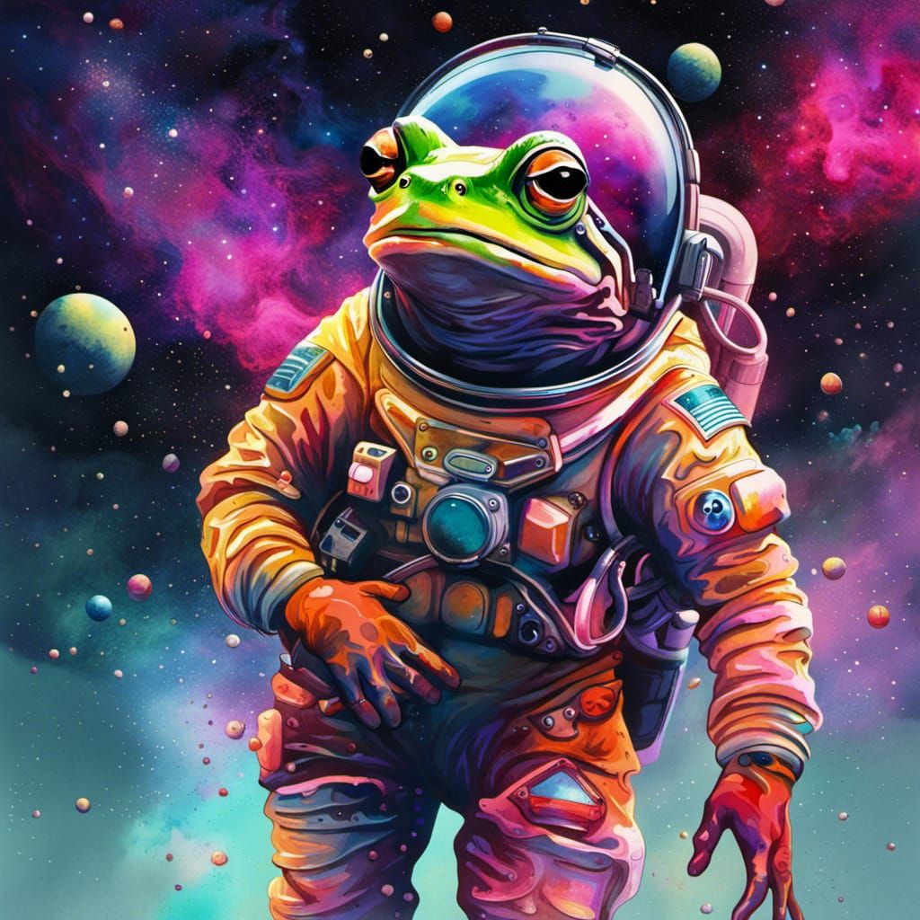 frog-astronaut in space - AI Generated Artwork - NightCafe Creator