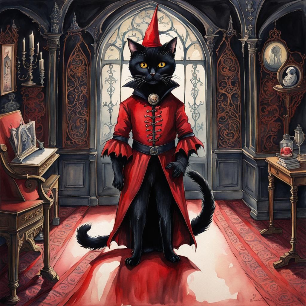 Spooky, Creepy, Witchy Kitty - AI Generated Artwork - NightCafe Creator