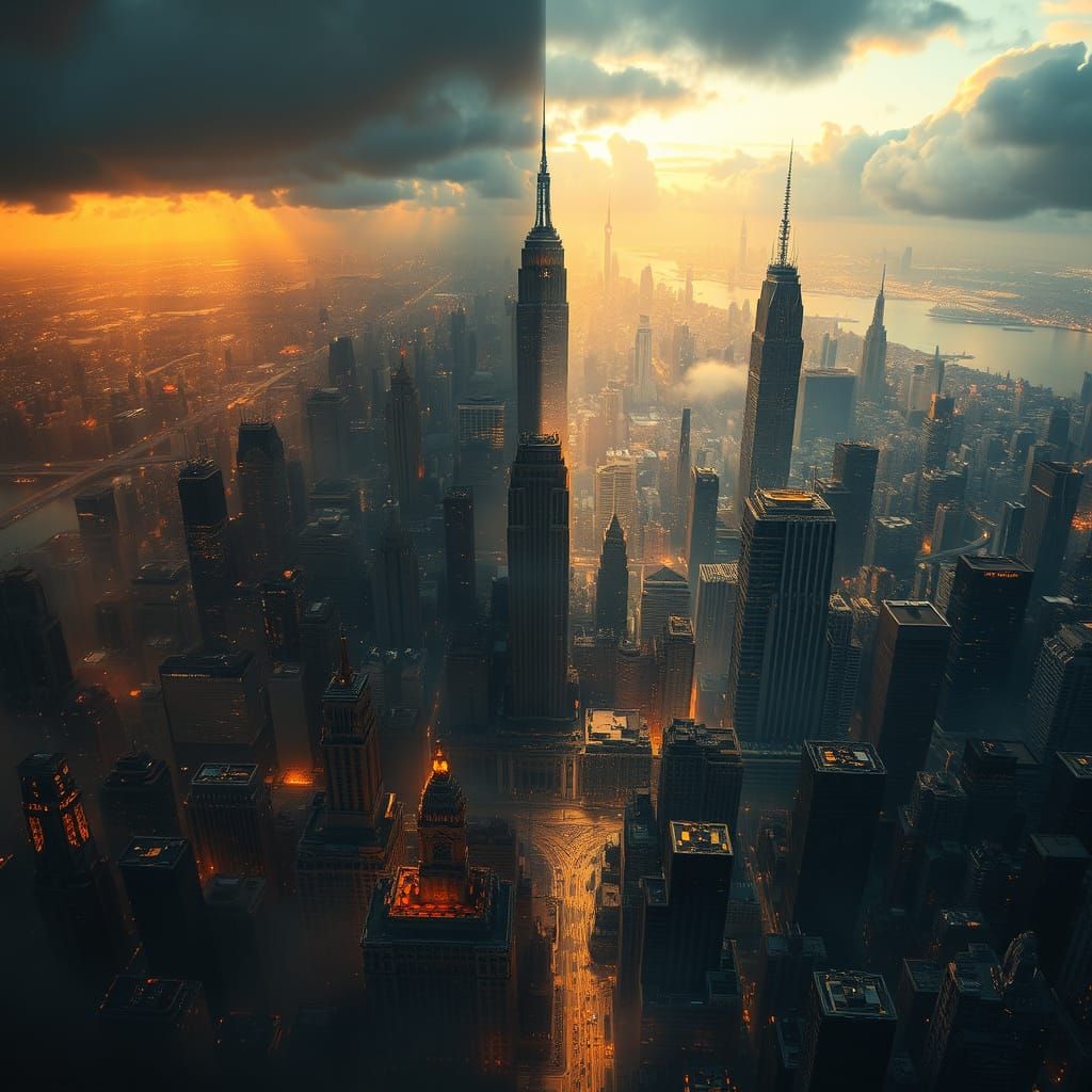 Two days are one time - Epic Cityscape Split Between Day and...