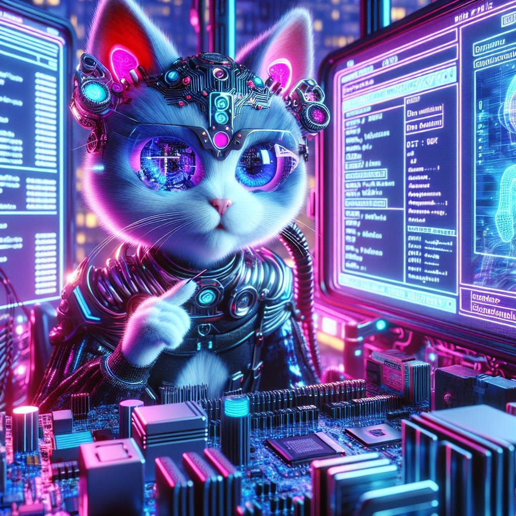 Cybercat - AI Generated Artwork - NightCafe Creator