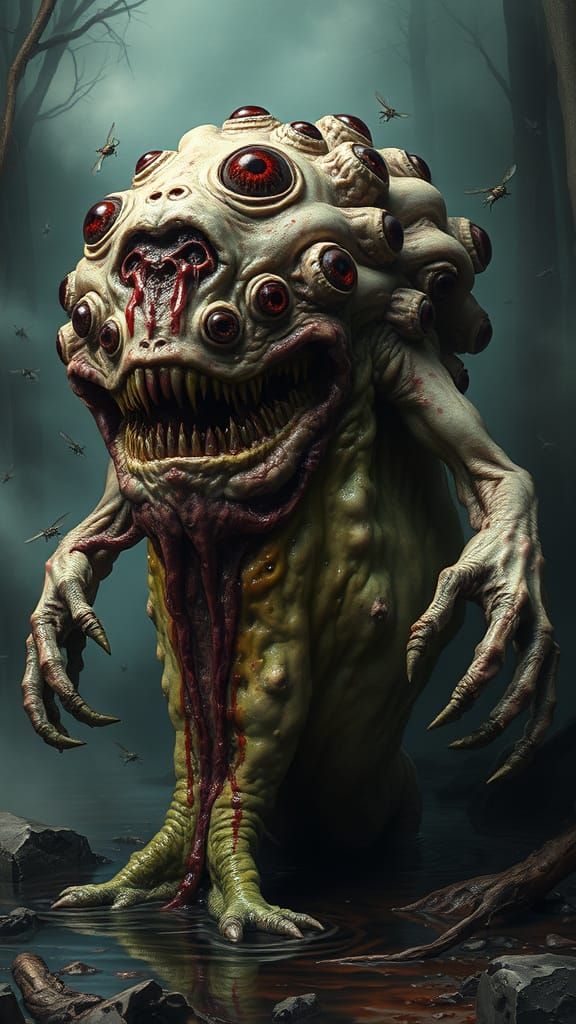 The Ooze Watcher - Grotesque Swamp Abomination in Dark Surre...