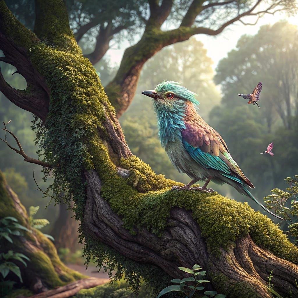 A pretty bird in a beautiful tree - Majestic Bird in Ancient...