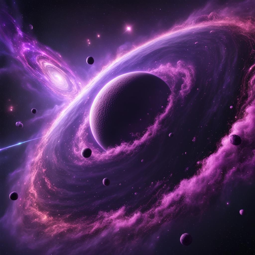 Ancient purple nebula swirling in space - AI Generated Artwork - NightCafe Creator