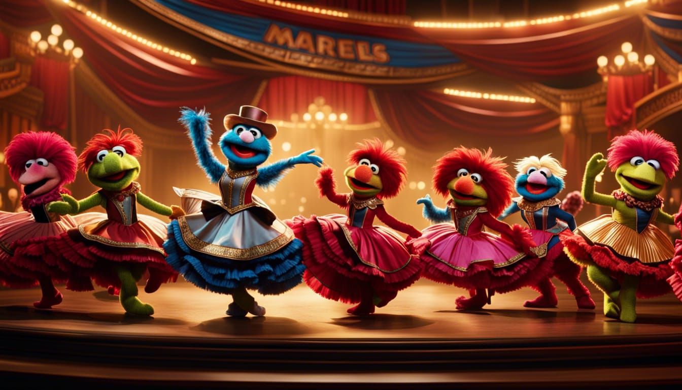 Muppets Cancan Dancing - AI Generated Artwork - NightCafe Creator