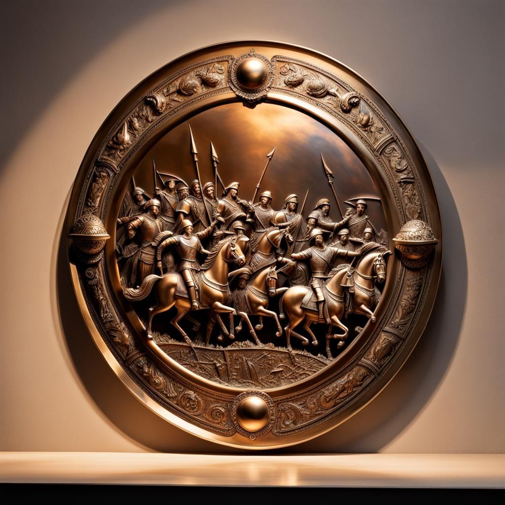 Ceremonial Shield with Scenes of the Trojan War 231229B - AI Generated ...