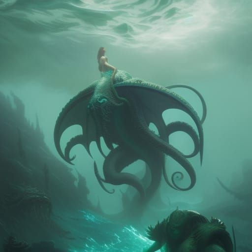 Cthulhu Rider - AI Generated Artwork - NightCafe Creator