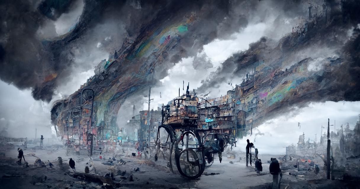 Apocalyptic made up of Crashed Starships & crews : r/nightcafe