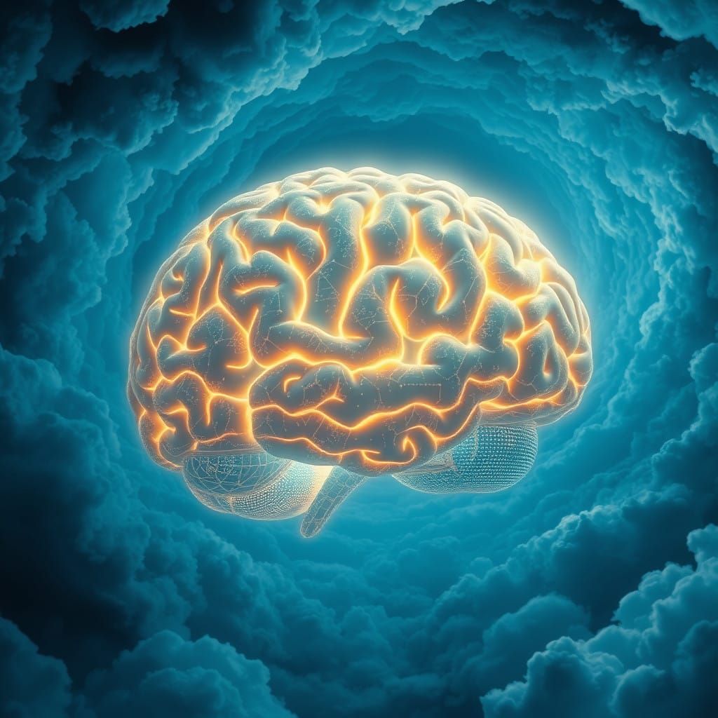 A Giant Brain Floating in the Sky - Ethereal Brain Entity Su...