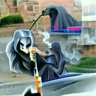 Grim Reaper Smoking - AI Generated Artwork - NightCafe Creator