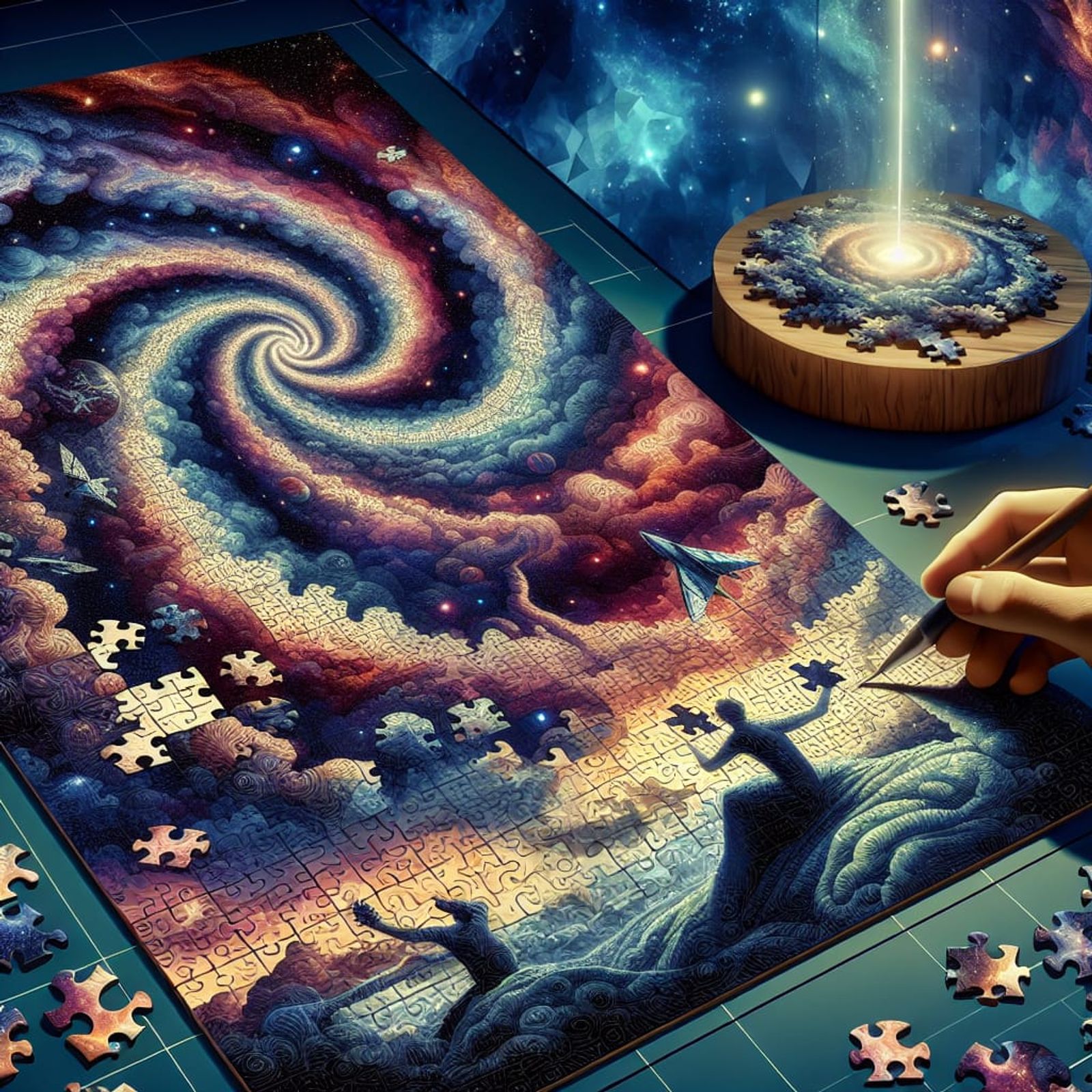 jigsaw puzzle of universe, spirals, incredible composition; dynamic ...