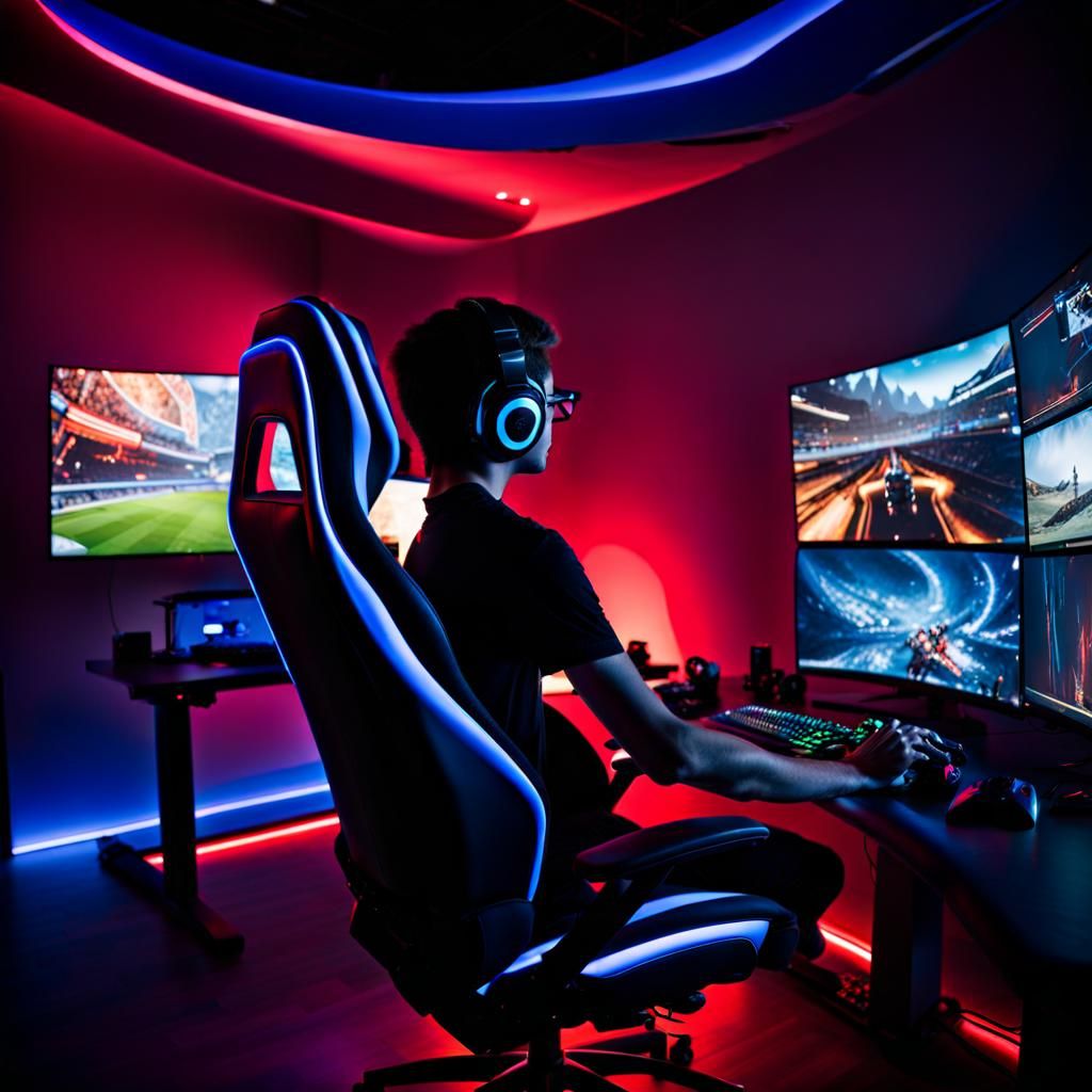 Gaming setup - AI Generated Artwork - NightCafe Creator