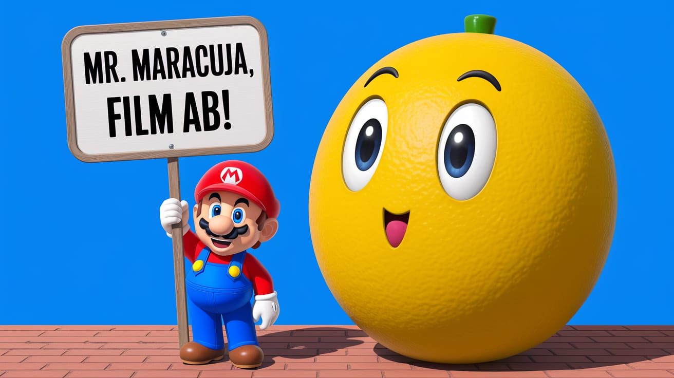 Mario Meets Maracuja in a Vibrant Digital Portrait - AI Art